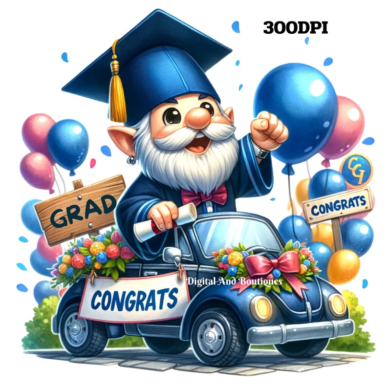 Graduation Gnome PNG, Graduation Clipart, Teacher Gnome, Gnome Clipart ...