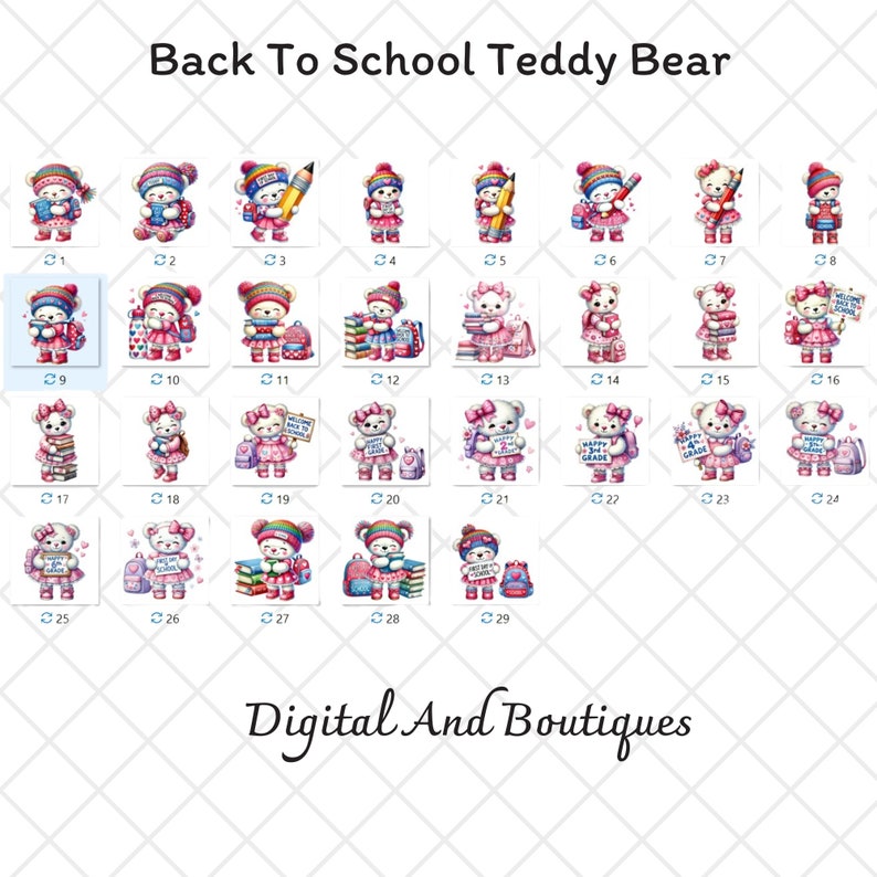 Watercolor Teddy Bear Clipart: Back to School PNG (digital Download) - Etsy