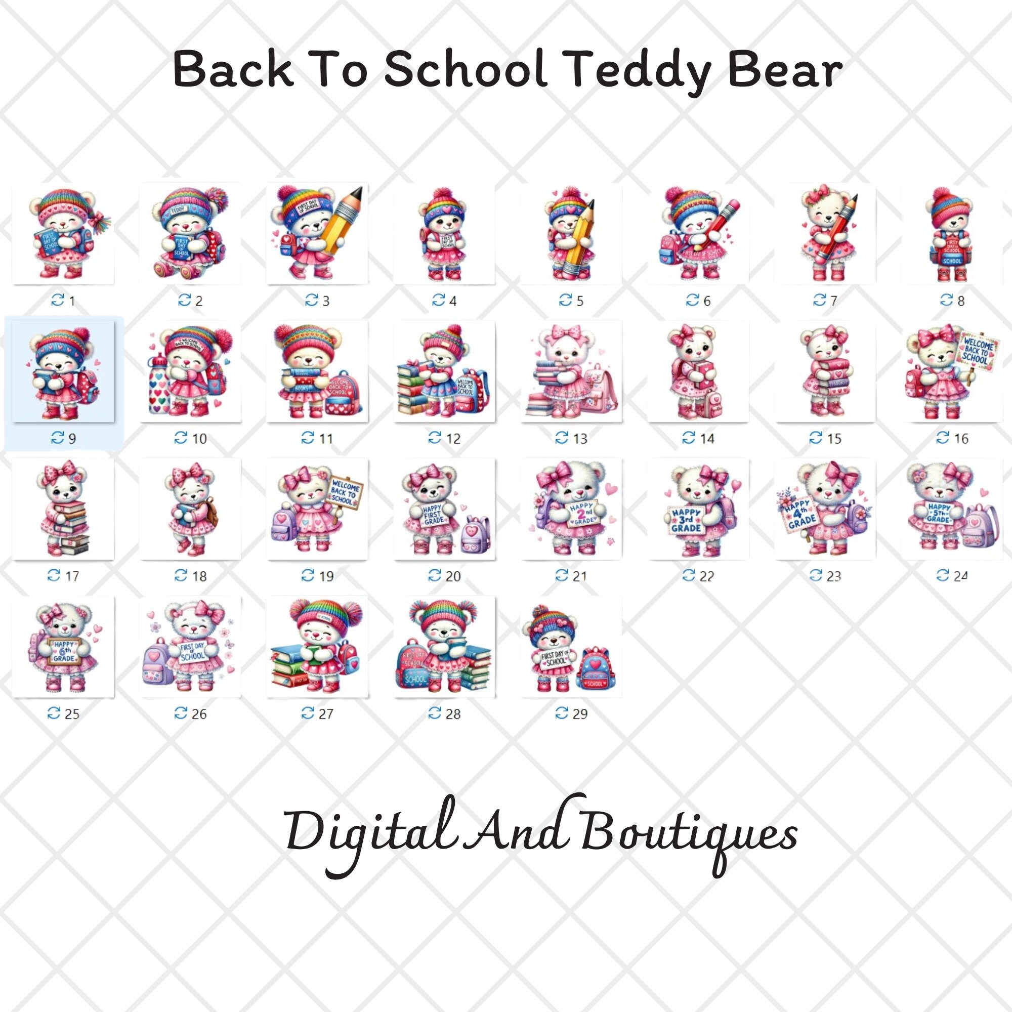 Teddy Bear Clipart, Back to School, Bear Clipart, Watercolor Teddy Bear ...