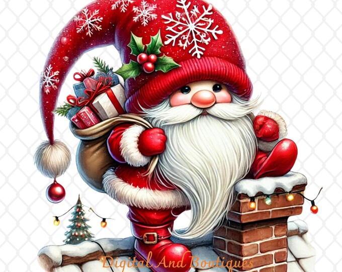 Mail Carrier Christmas Gnome PNG Clipart: Holiday Card Design (digital ...