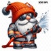 Firefighter Gnome Clipart, Fireman Gnome PNG, Rescue Gnome Clipart ...