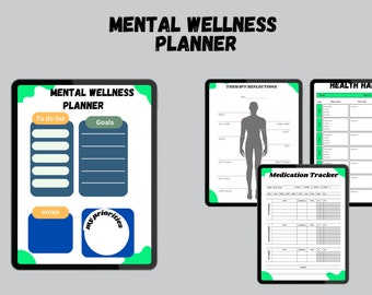 Mental Health Planner designed by Psychologist, Mental Health Journal ...