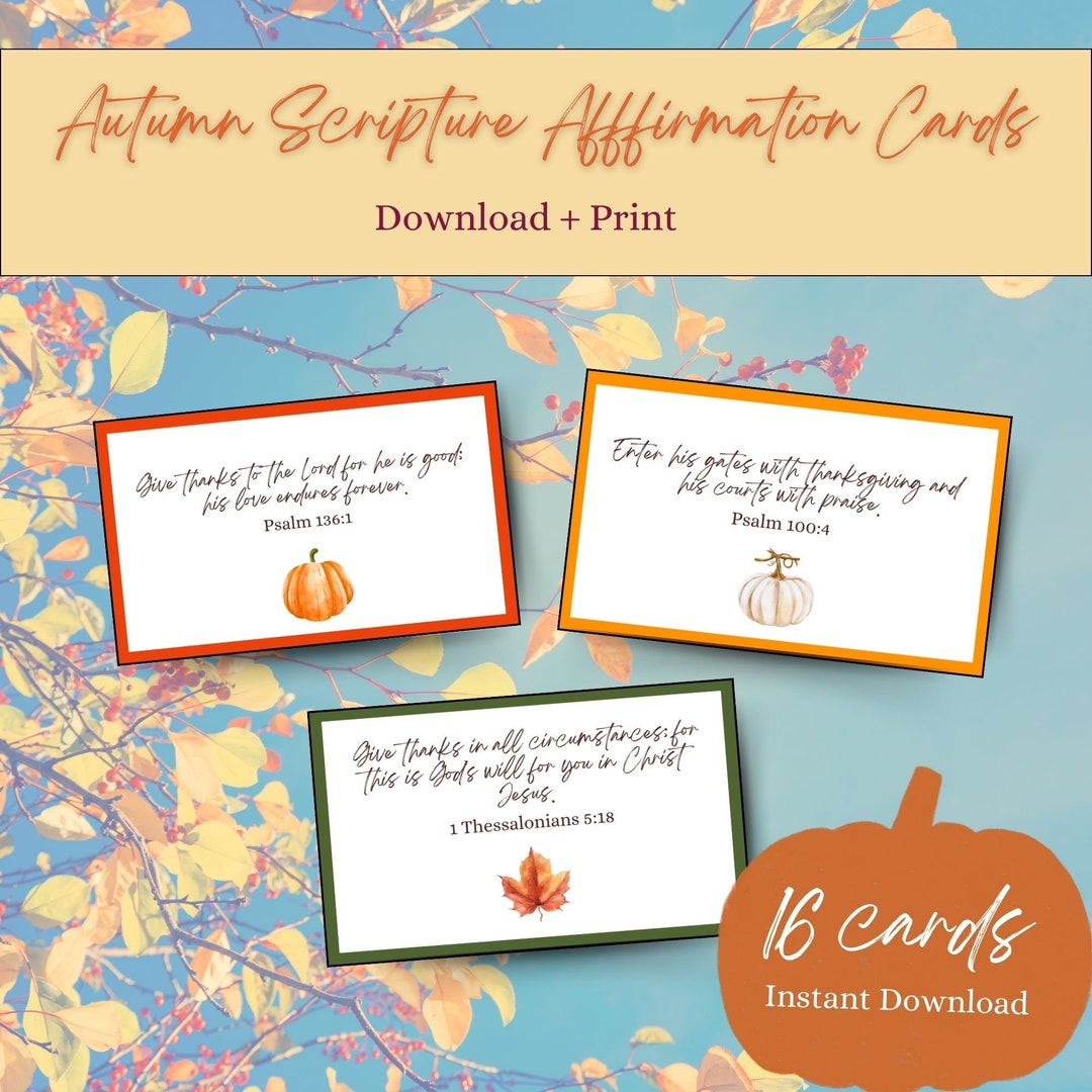16 Autumn Scripture Cards | Fall Scripture Cards | Bible Verse Cards ...