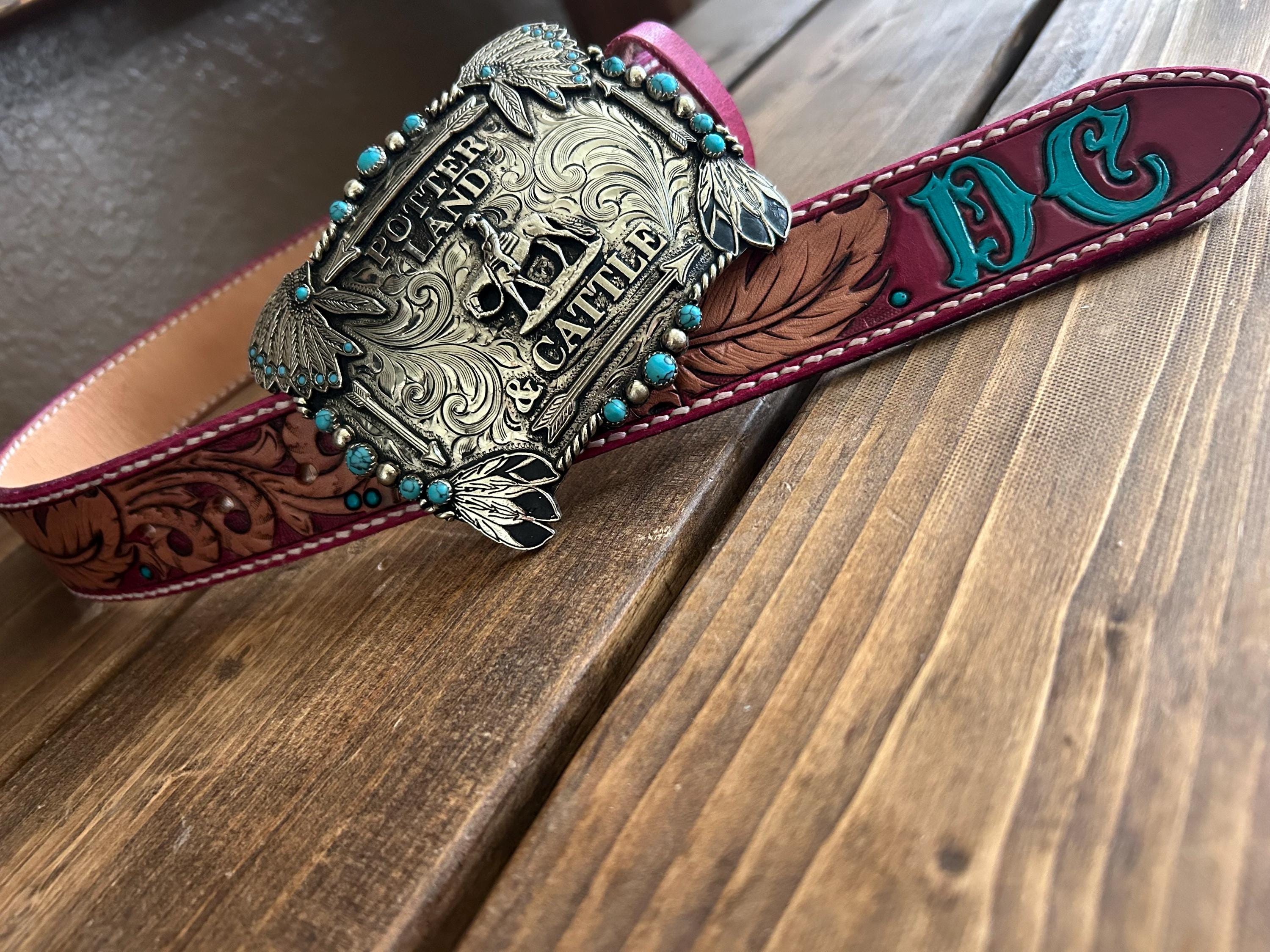 Customizable Tooled Leather Belts - Etsy