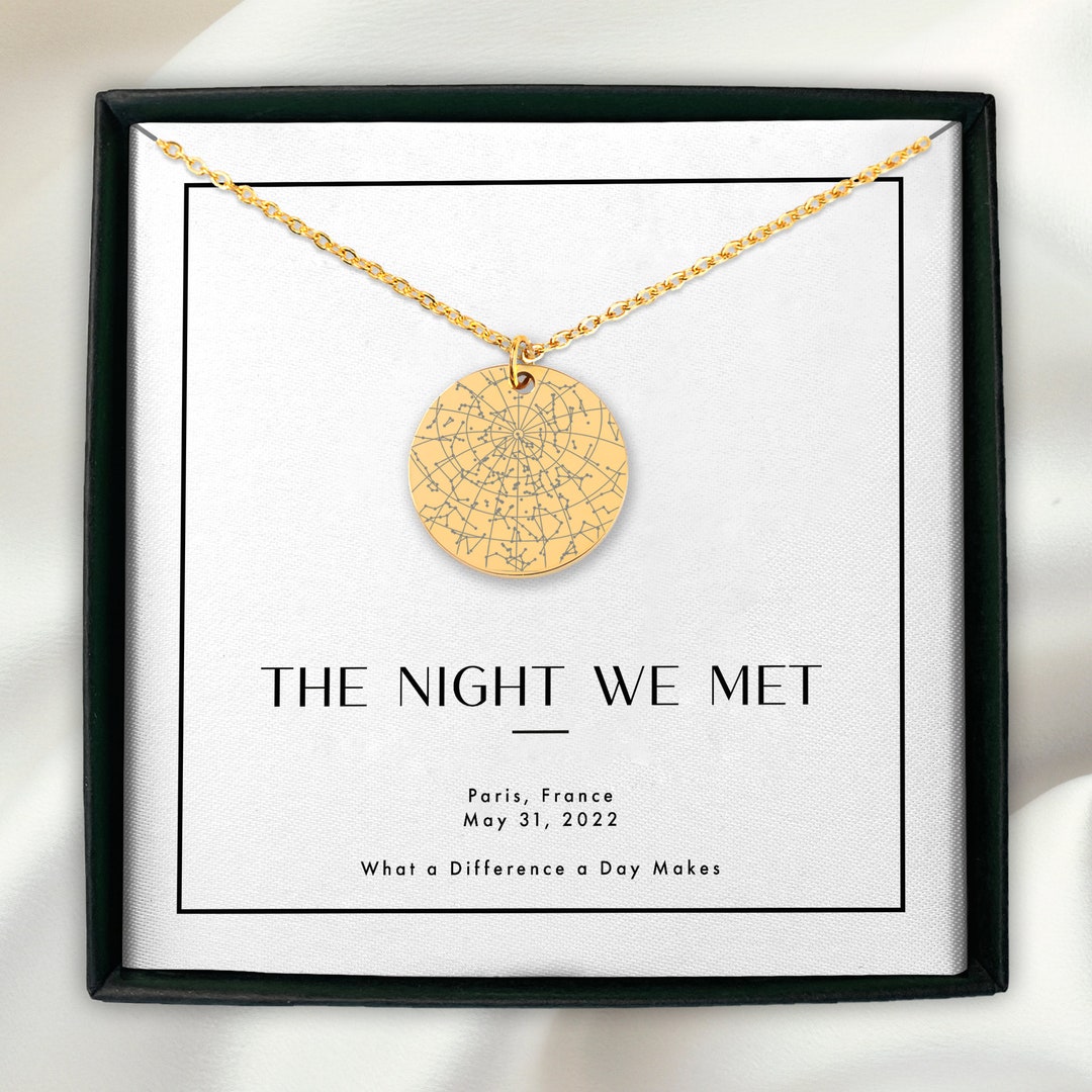 Custom Star Map Necklace Engraved Necklace Birthday Gift - Etsy