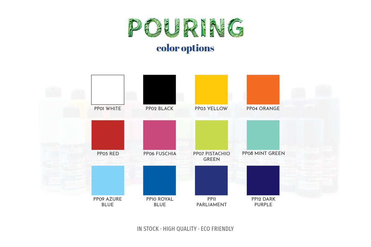 SET - 12 Colors Pouring Paint - Acrylic Pouring - Pouring for Canvas ...