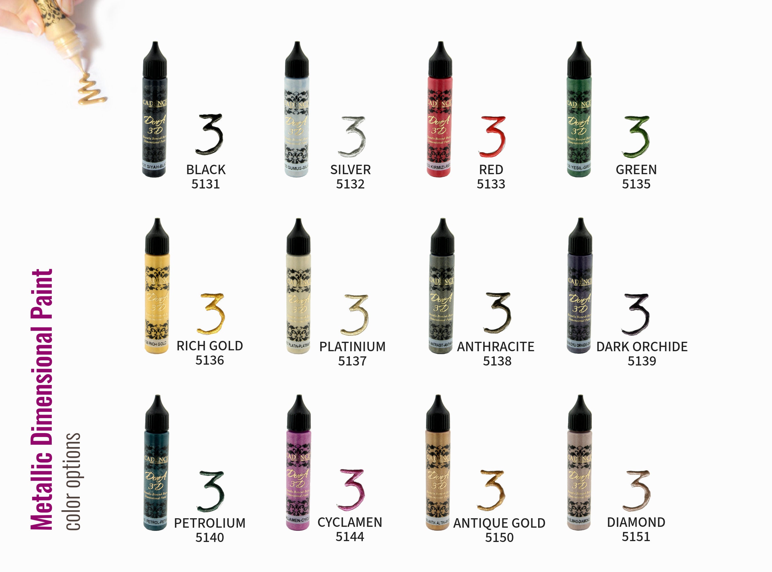 3D Dotting Paint SET 24 Colors - Puff Paint - Decorative Dimensional ...