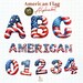 Watercolor American Flag Alphabet Clipart, Patriotic PNG Letters ...