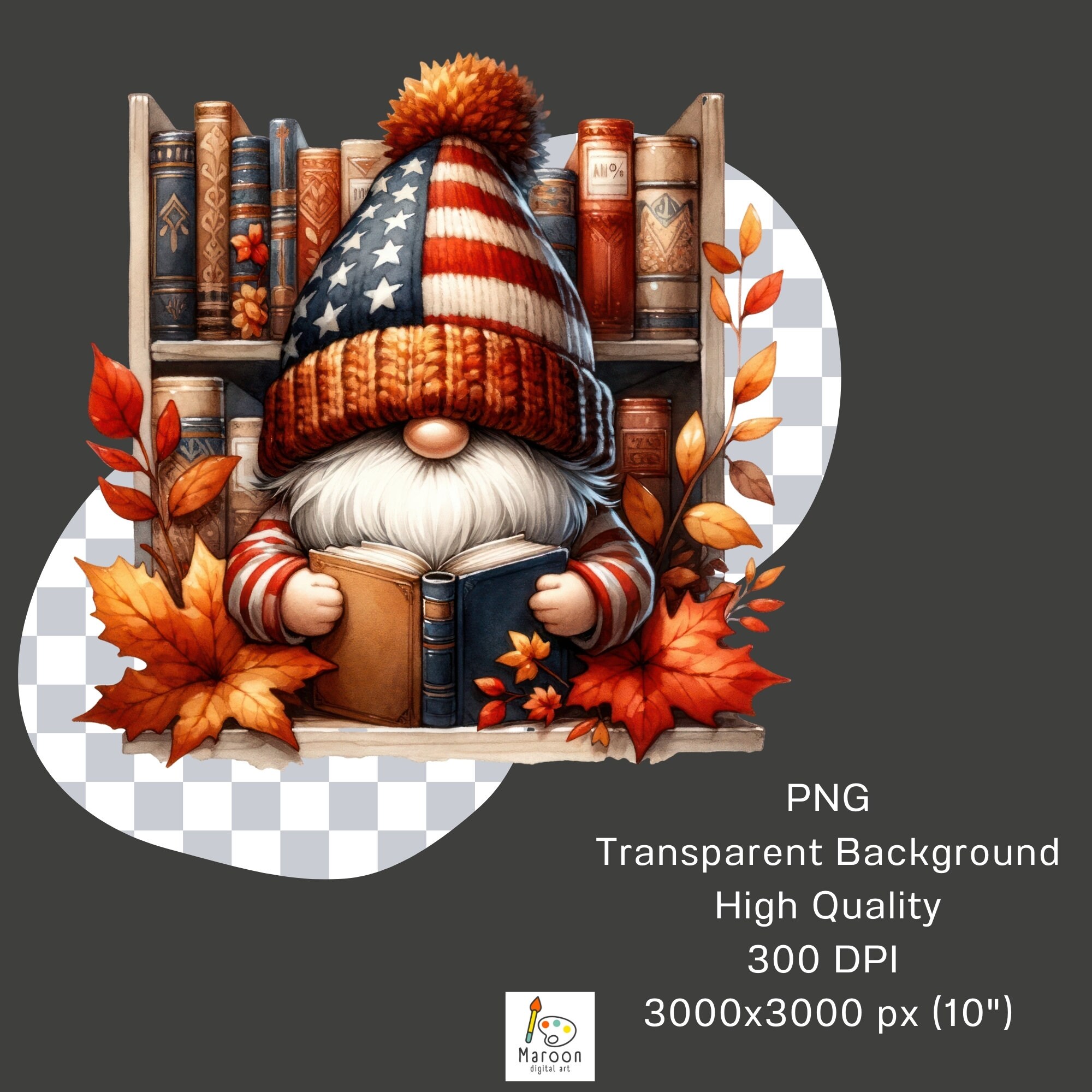 Watercolor Librarion Gnome Clipart |whimsical Gnomes | Enchanted ...