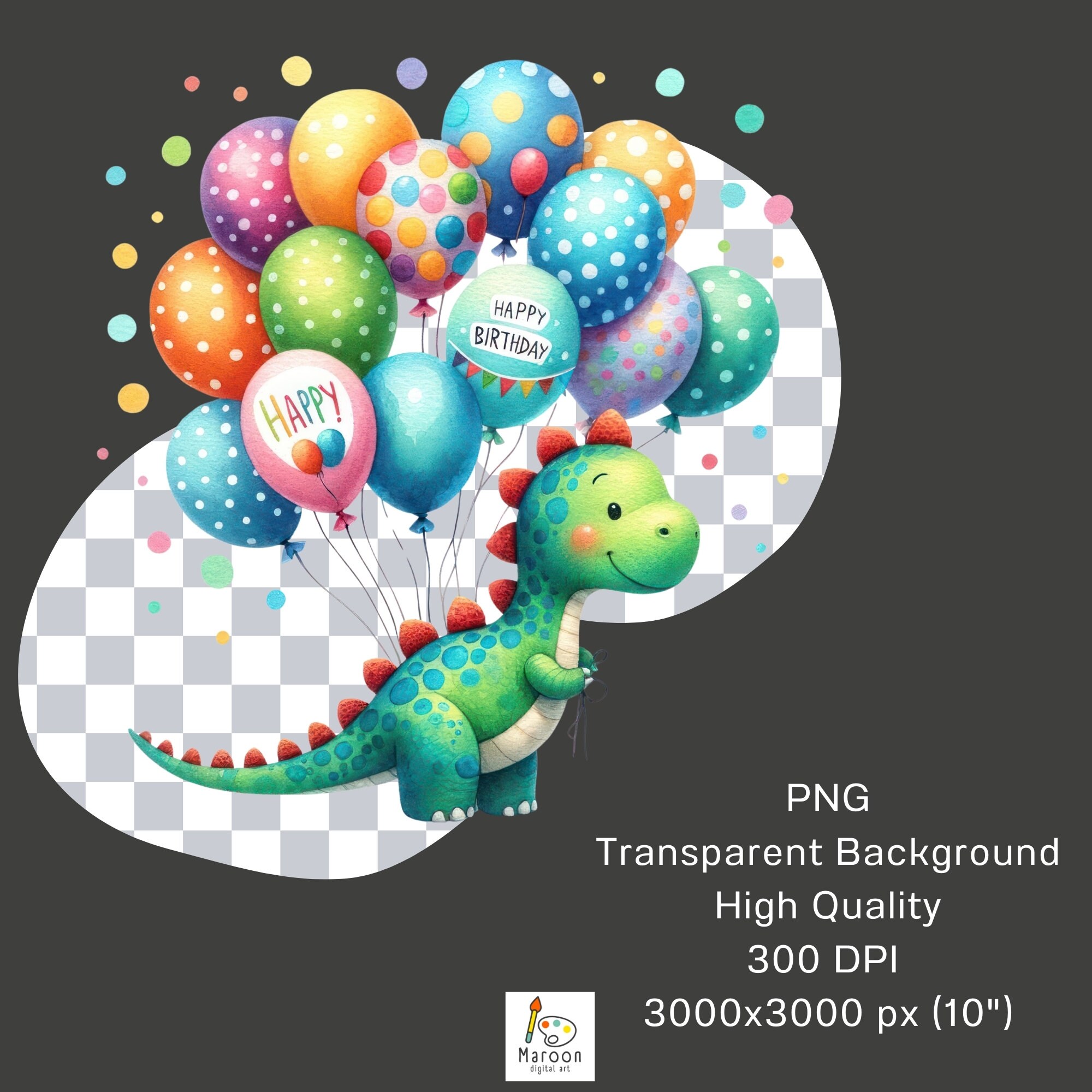 Watercolor Dinosaur Birthday Party Clipart, Dino Party Extravaganza ...