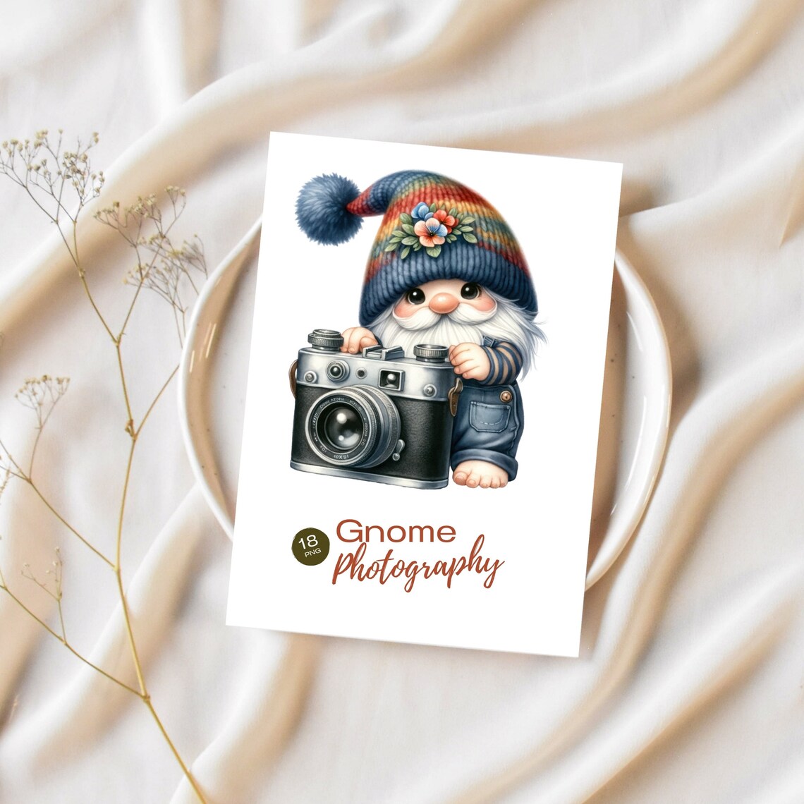 Watercolor Gnome Photographer Clipart Collection | Camera Gnome Art ...