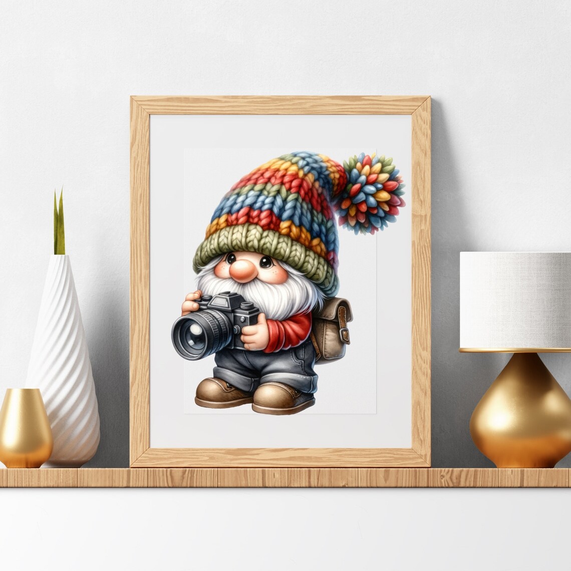 Watercolor Gnome Photographer Clipart Collection | Camera Gnome Art ...