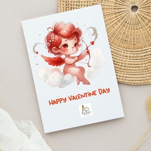 Watercolor Red Cupid Clipart, Romantic Valentine's Day, Clipart for ...