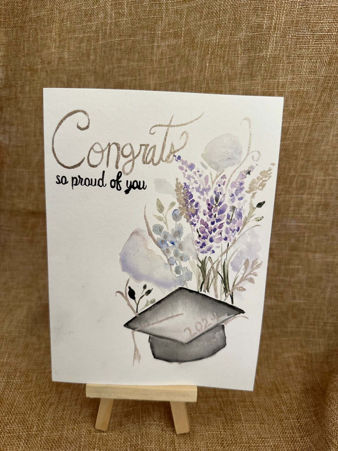 Handpainted Watercolor Graduation Card Floral 5x7 - Etsy