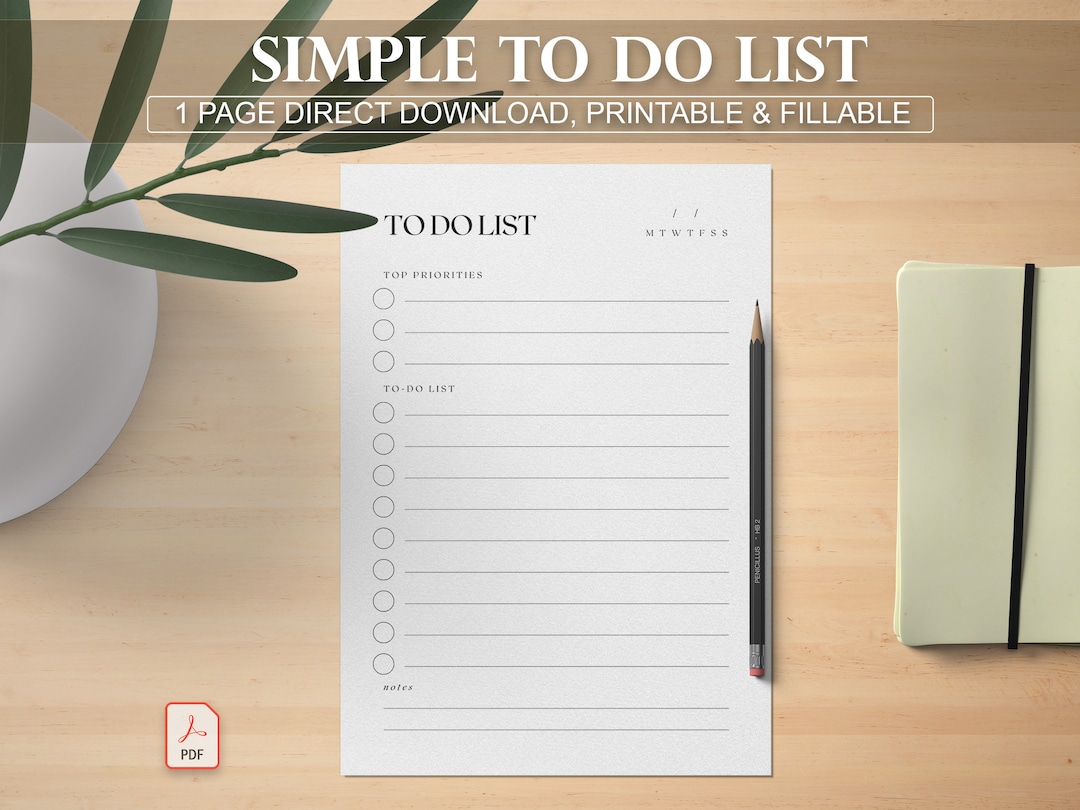 Blank to Do List Printable, Weekly to Do List, to Do List, To-do List ...
