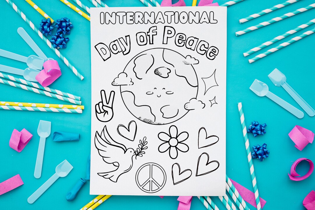 International Day of Peace Printable Coloring Sheet PDF Digital ...