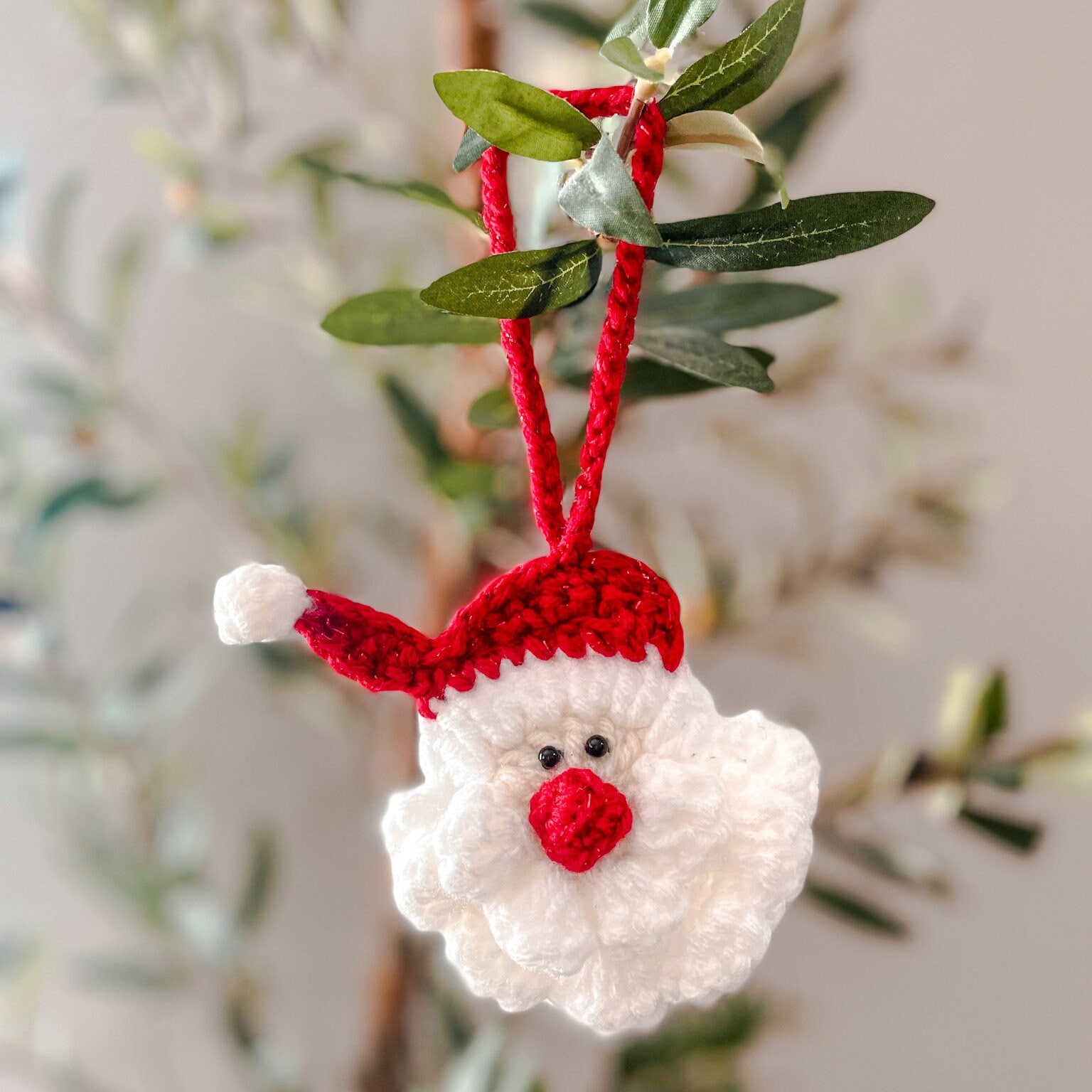 Crochet Santa Ornament, Crochet Christmas Decoration, Santa Claus ...
