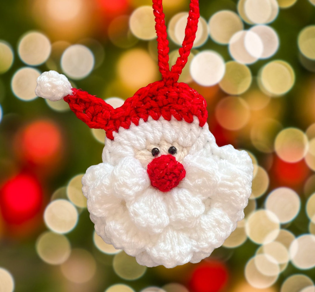 Crochet Santa Ornament, Crochet Christmas Decoration, Santa Claus ...