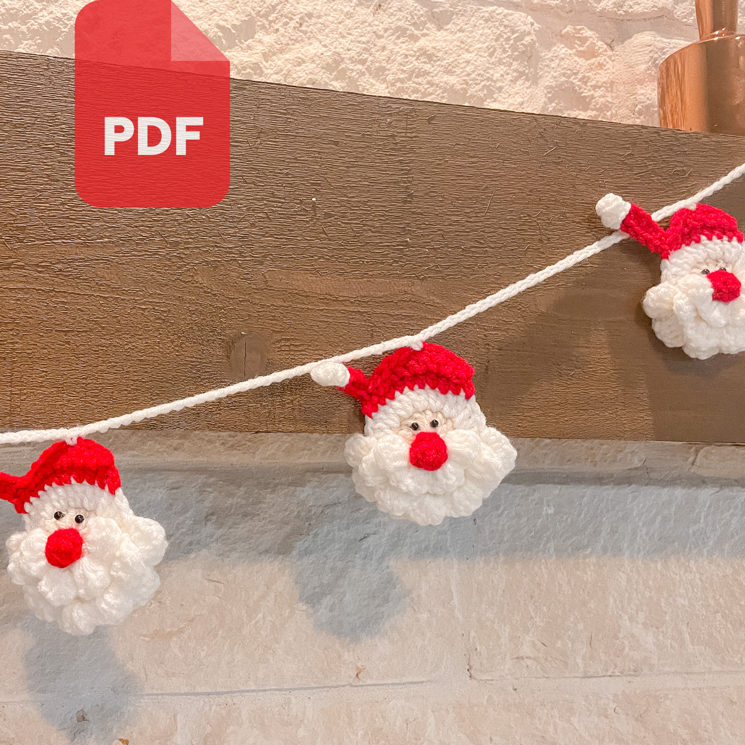 Santa Claus Crochet Garland Pattern DIGITAL PATTERN Christmas Tree ...