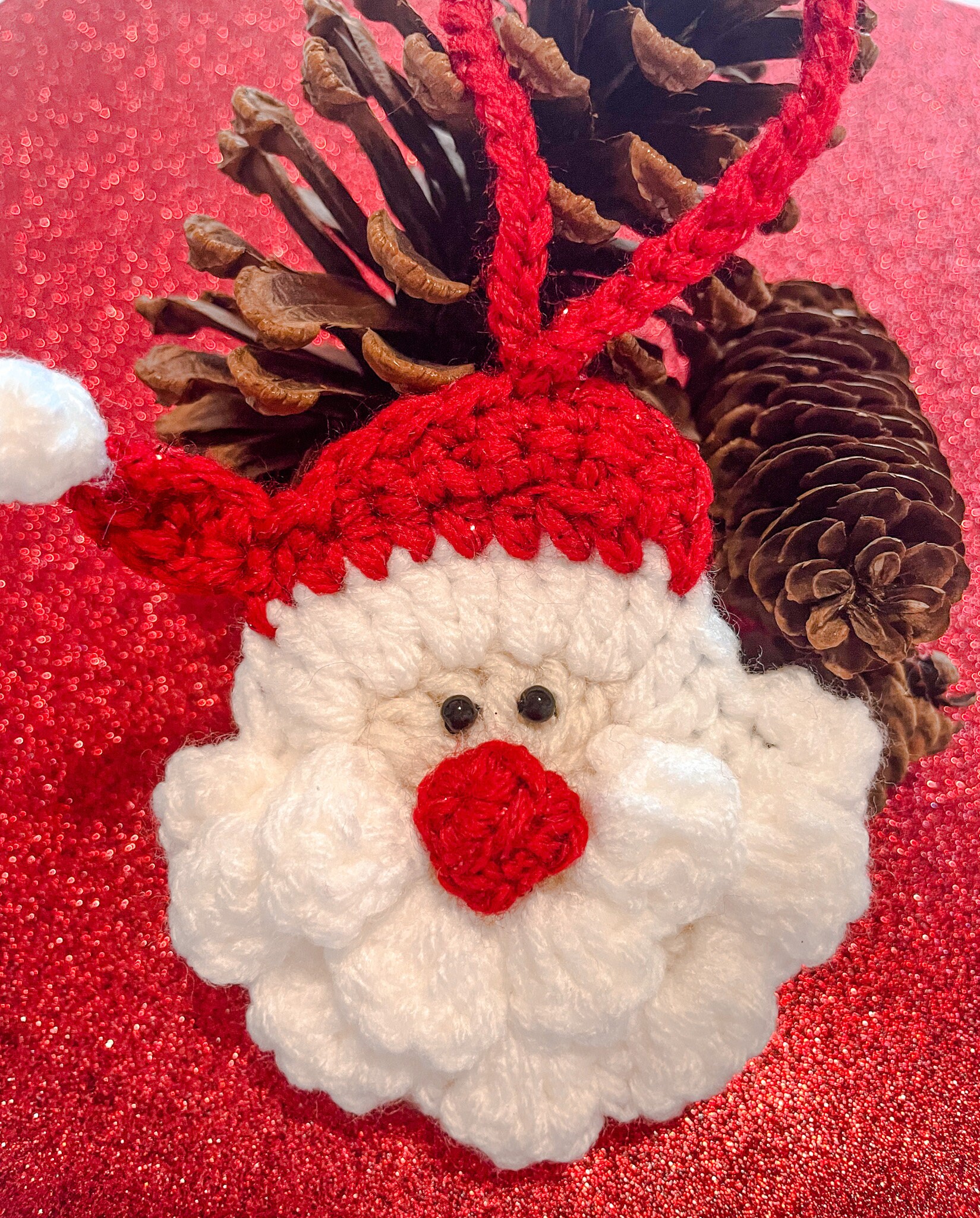 Crochet Santa Ornament, Crochet Christmas Decoration, Santa Claus ...