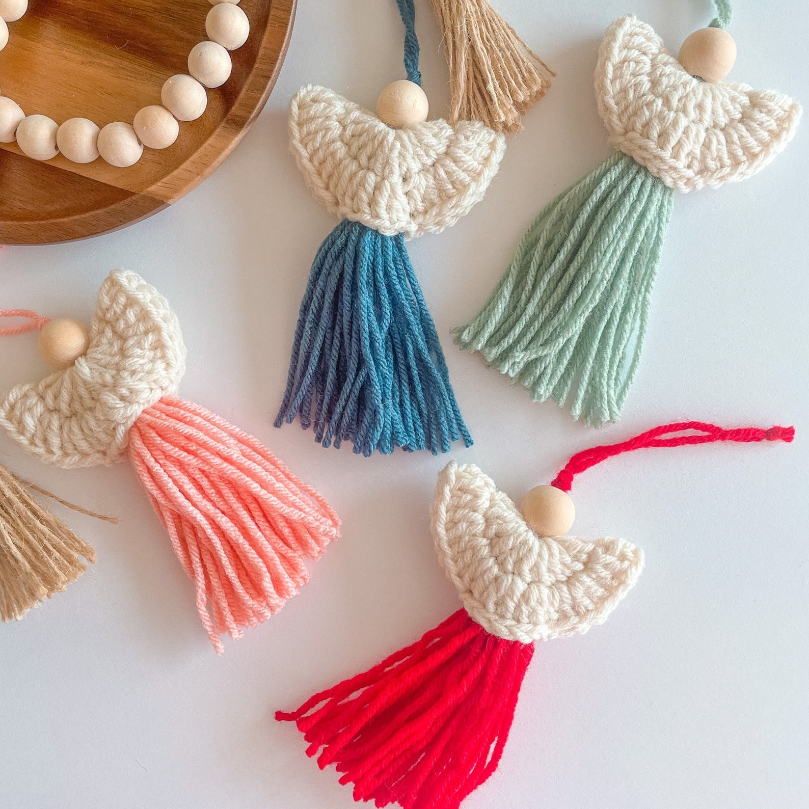 Handmade Crochet Angel Ornament, Minimalist Christmas Decor, Farmhouse ...