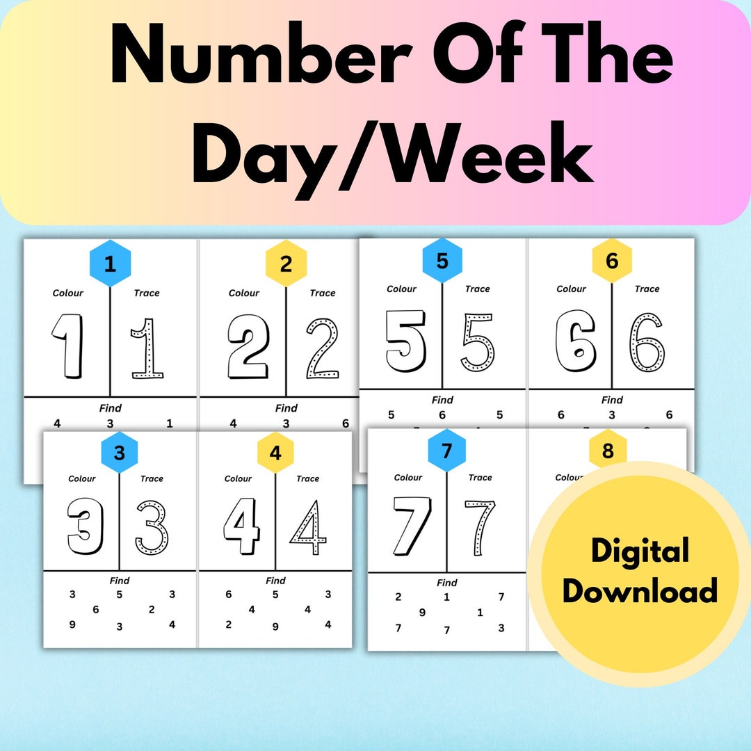 Number of the Day Activity Worksheet | Number of the Week Activity ...