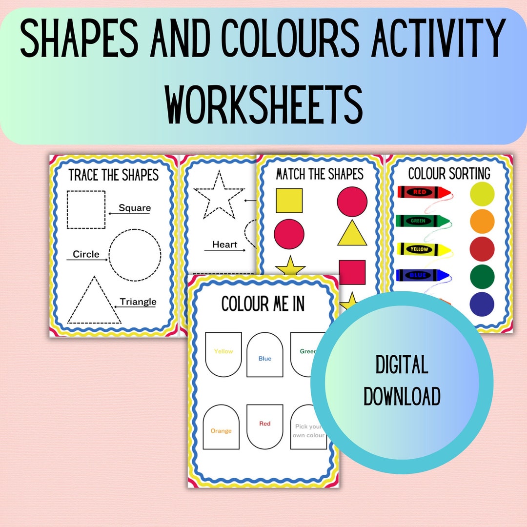 Shapes and Colours Activity Worksheets | Preschool Worksheets ...