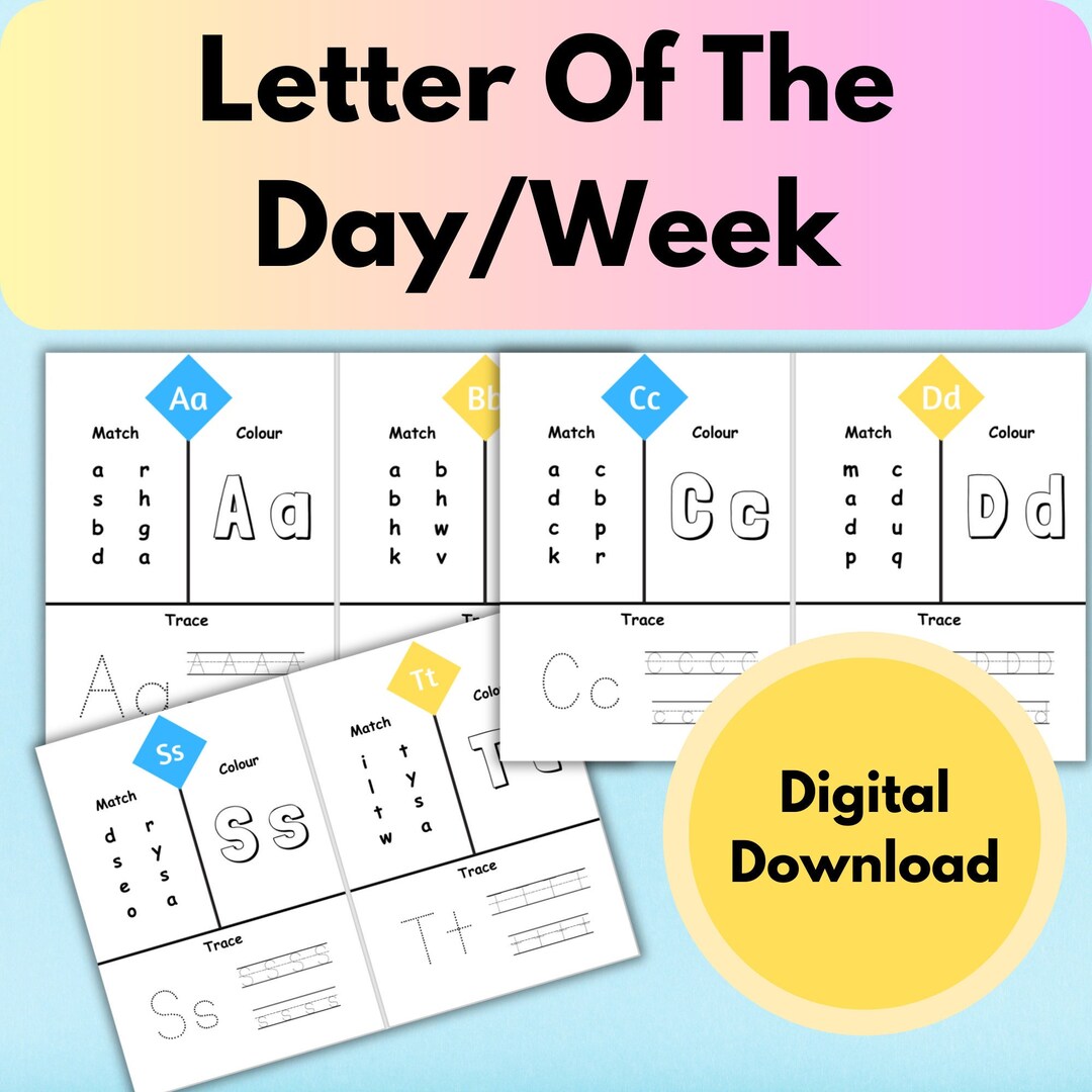 Letter of the Day Activity Worksheet | Letter of the Week Activity ...