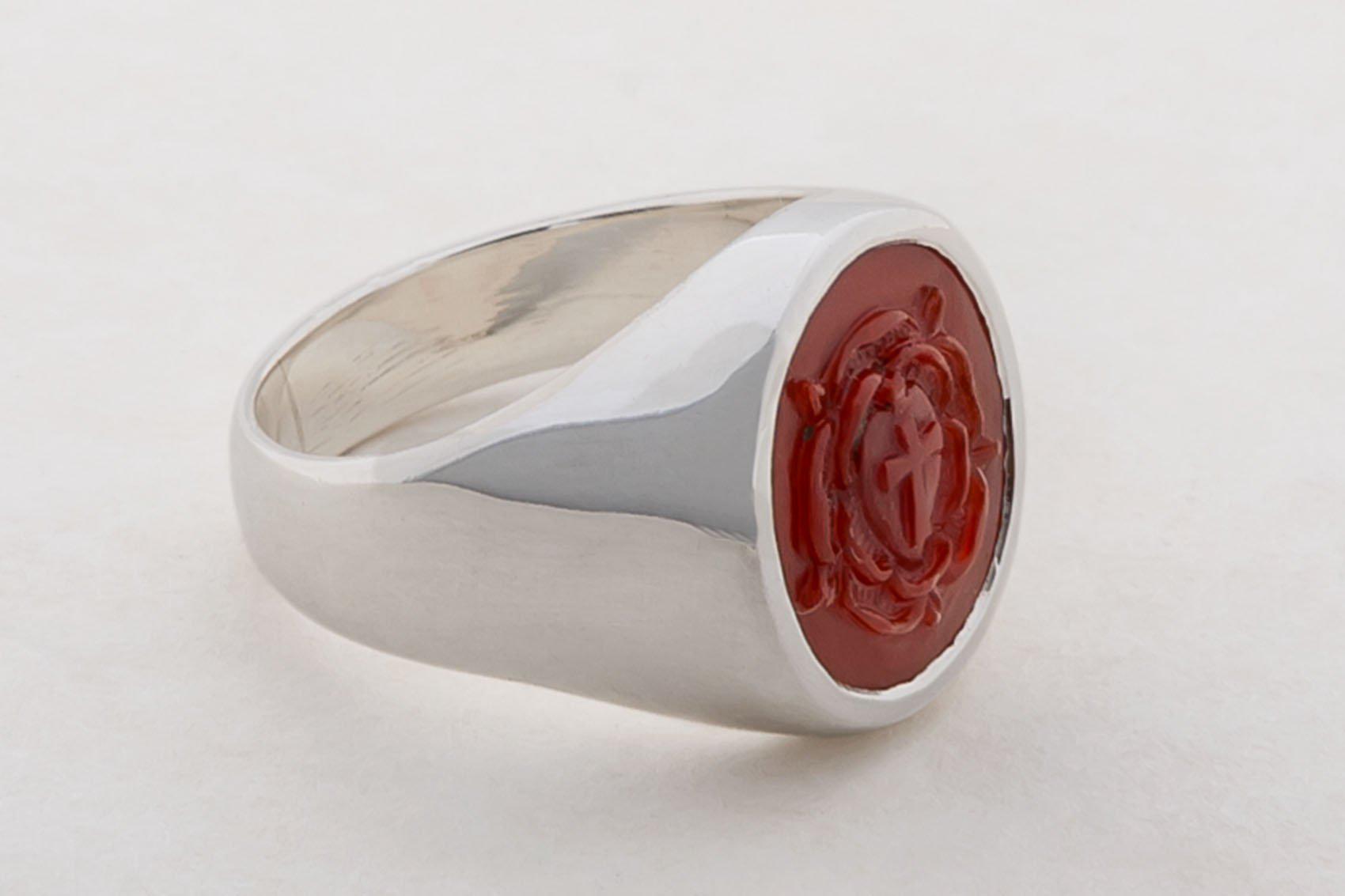Rosicrucian Ring Red Agate Hand Sculpted Sterling Silver 925 - Etsy