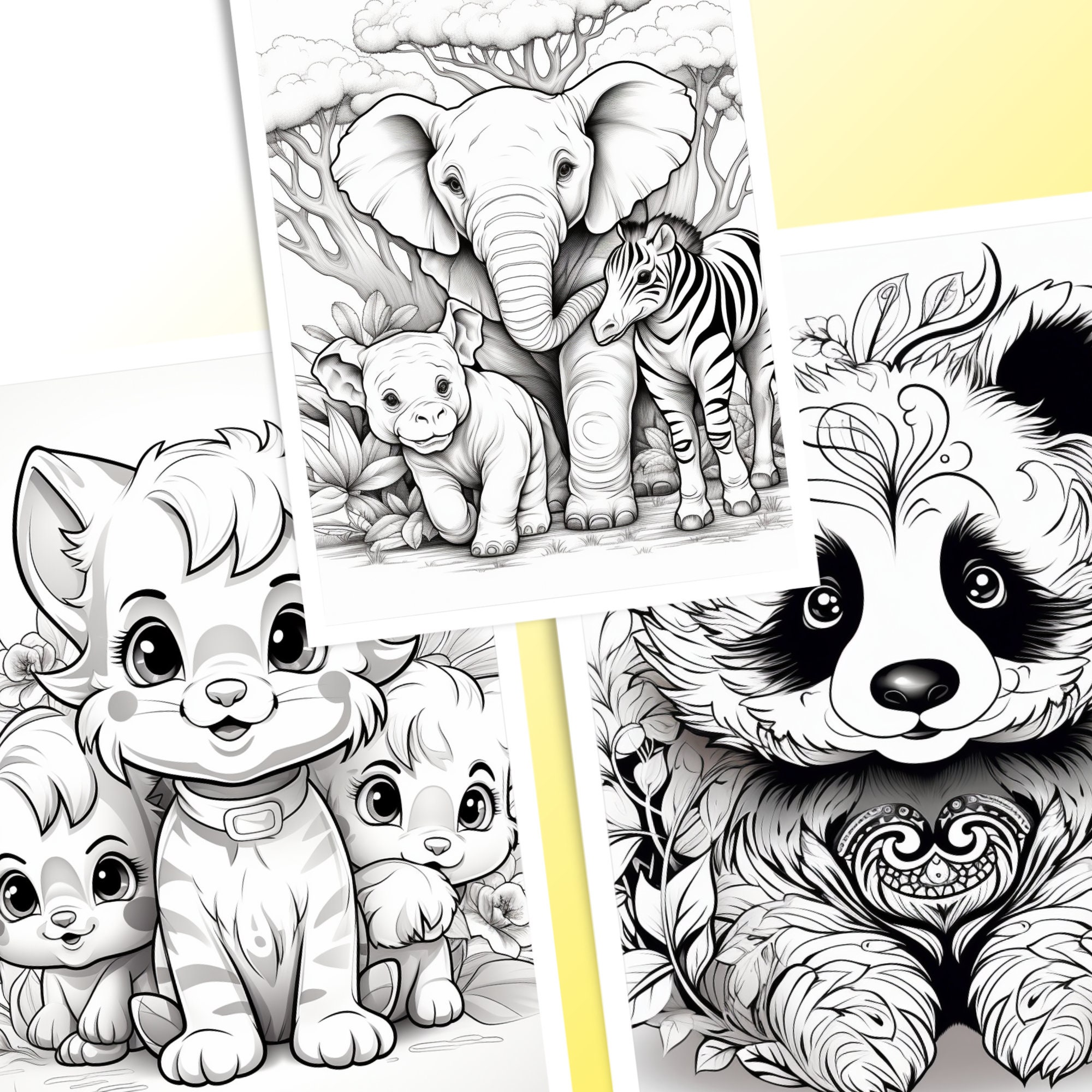 Animals Village A4 Size Coloring Book Print on Demand Coloring Fantasy ...