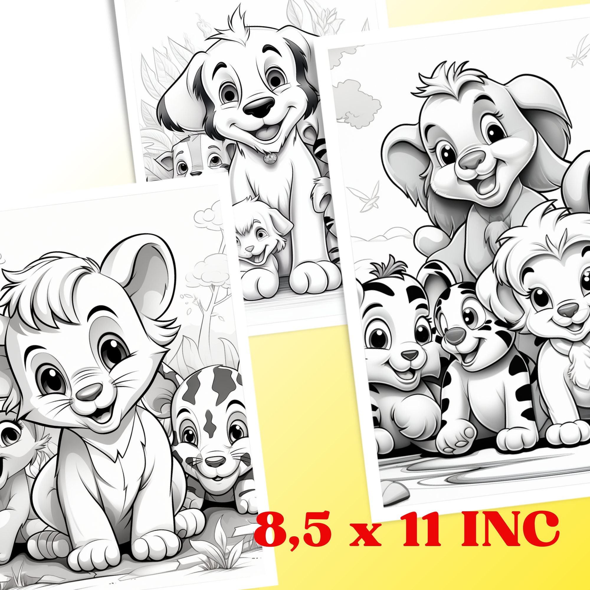 Animals Coloring Pages Magic Animals for Kids Fantasy Diy Print on ...