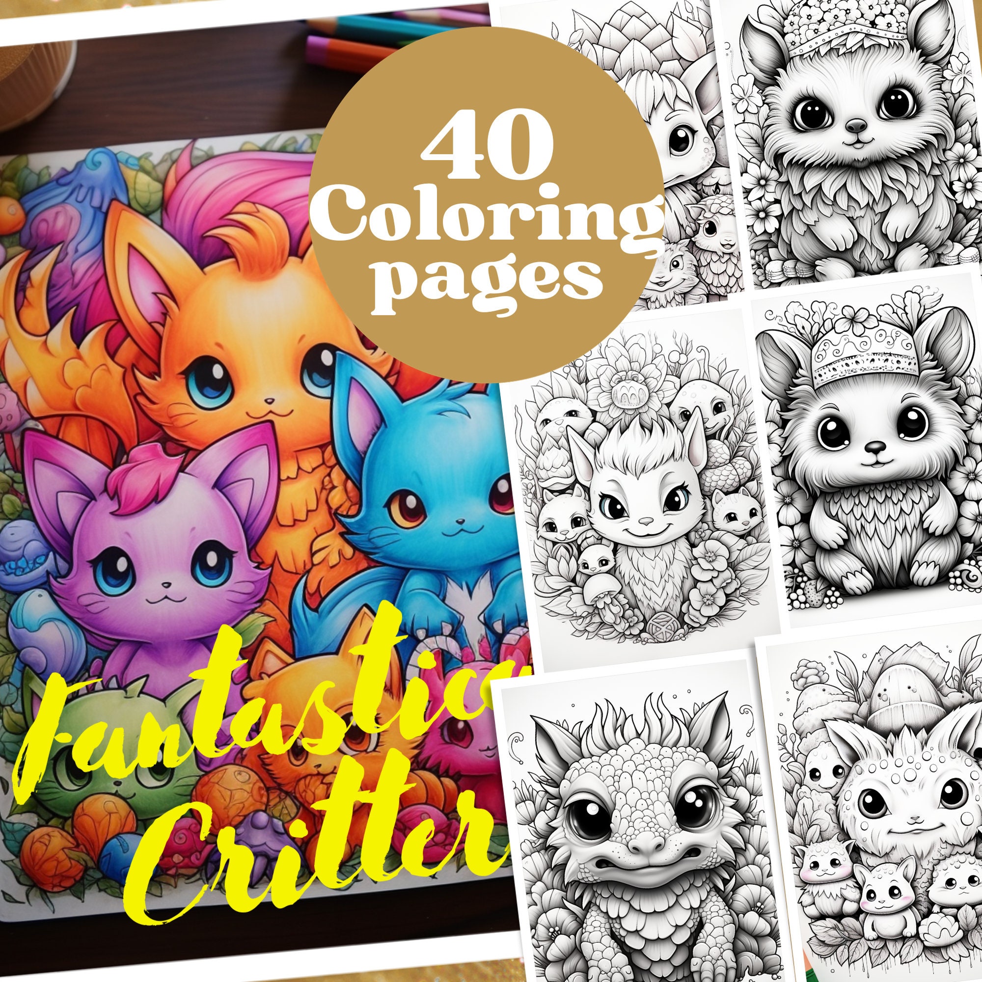 Fantastical Critters Creatures Coloring Book Dnd Coloring - Etsy