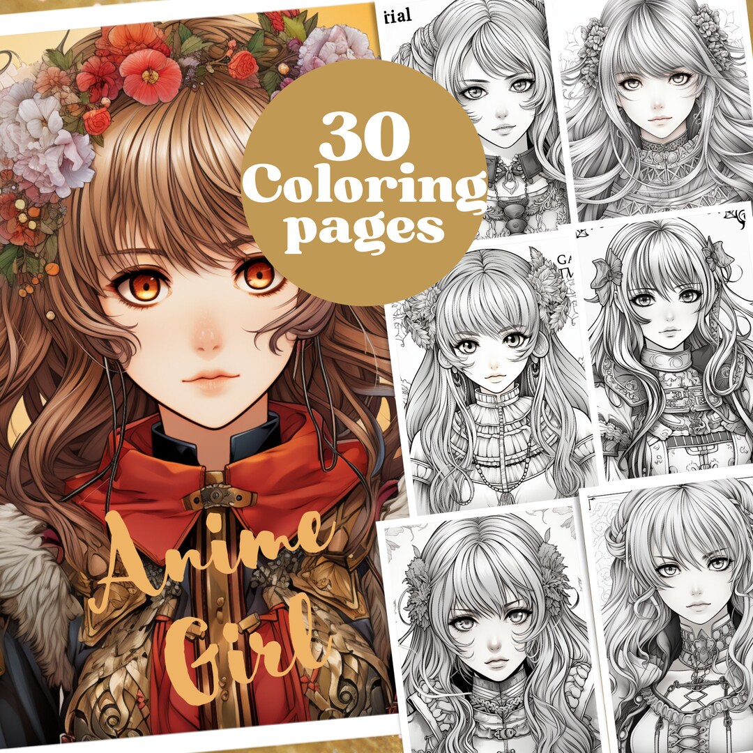Anime Girls Coloring Book Anime Style Cute Manga Fantasy Anime - Etsy