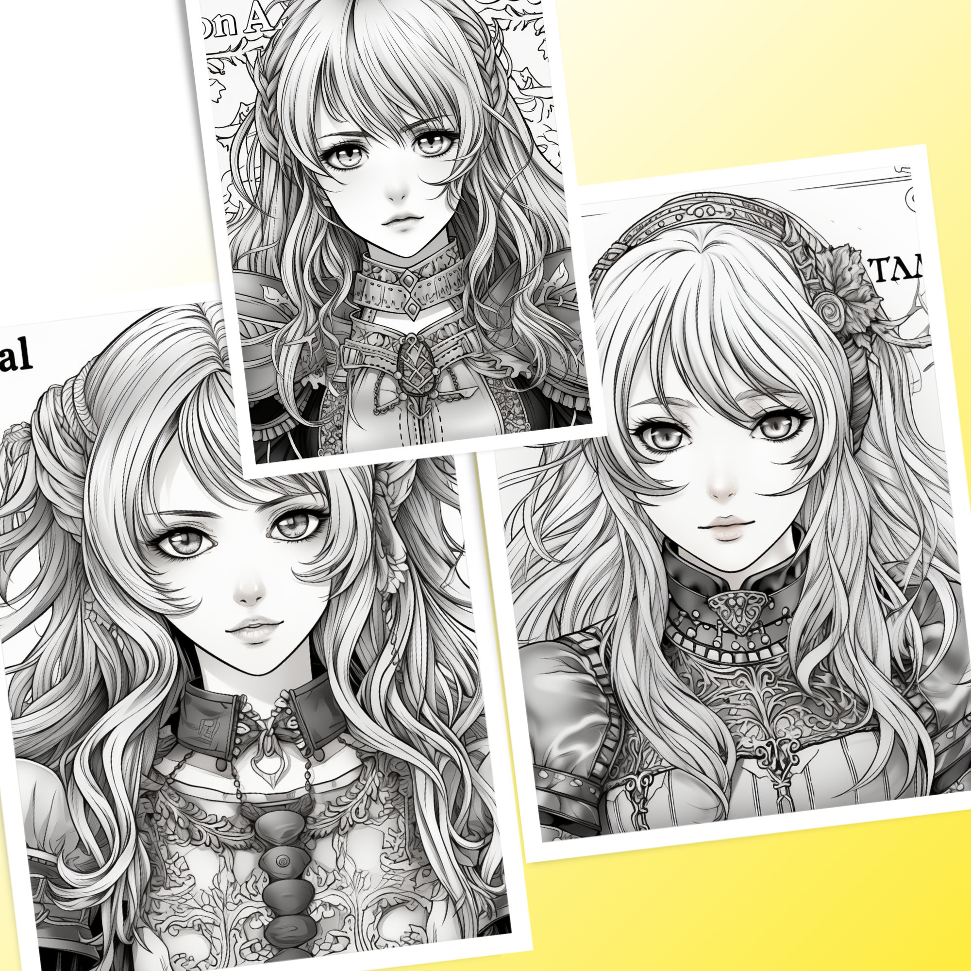 Anime Girls Coloring Book Anime Style Cute Manga Fantasy Anime - Etsy