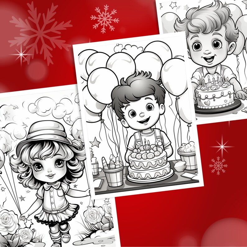 Art Coloring Pages Birthday A4 Size Fantasy Diy Birthday - Etsy