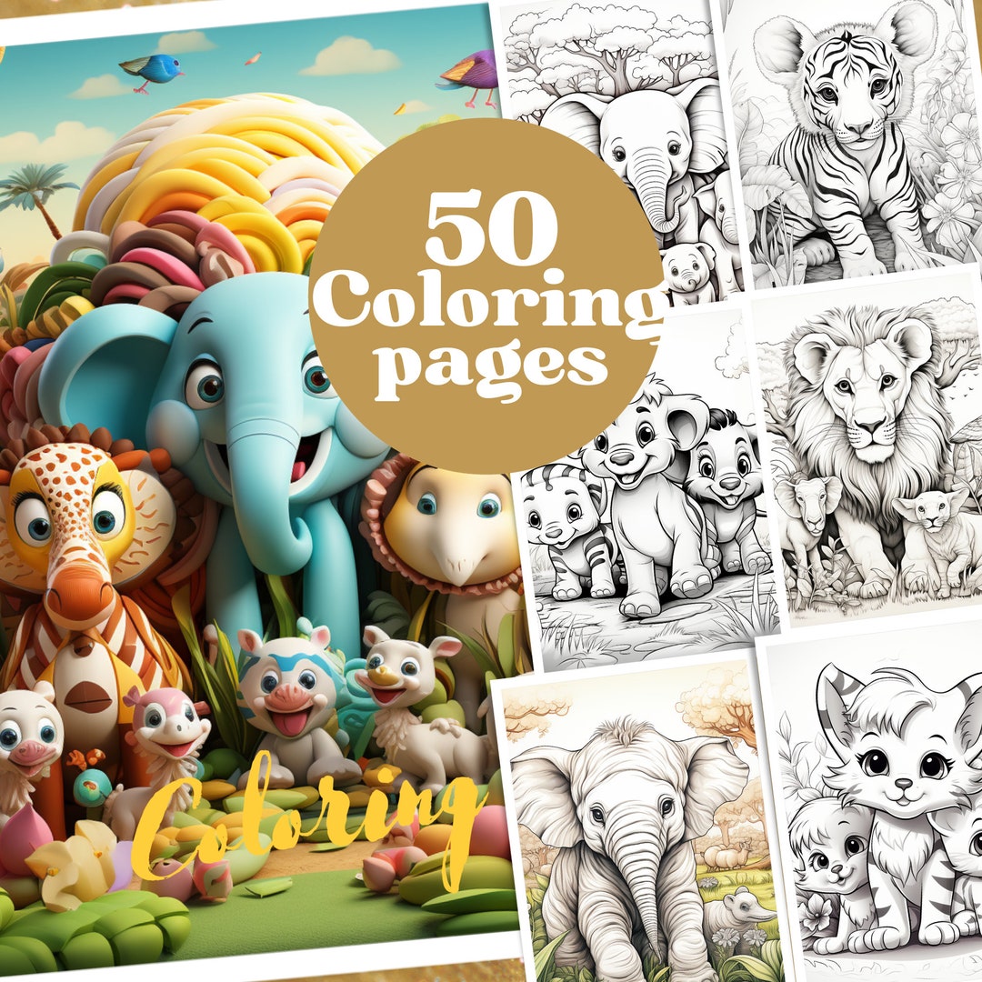 A4 Size Animals Coloring Book Animals Village Pages Print on Demand ...