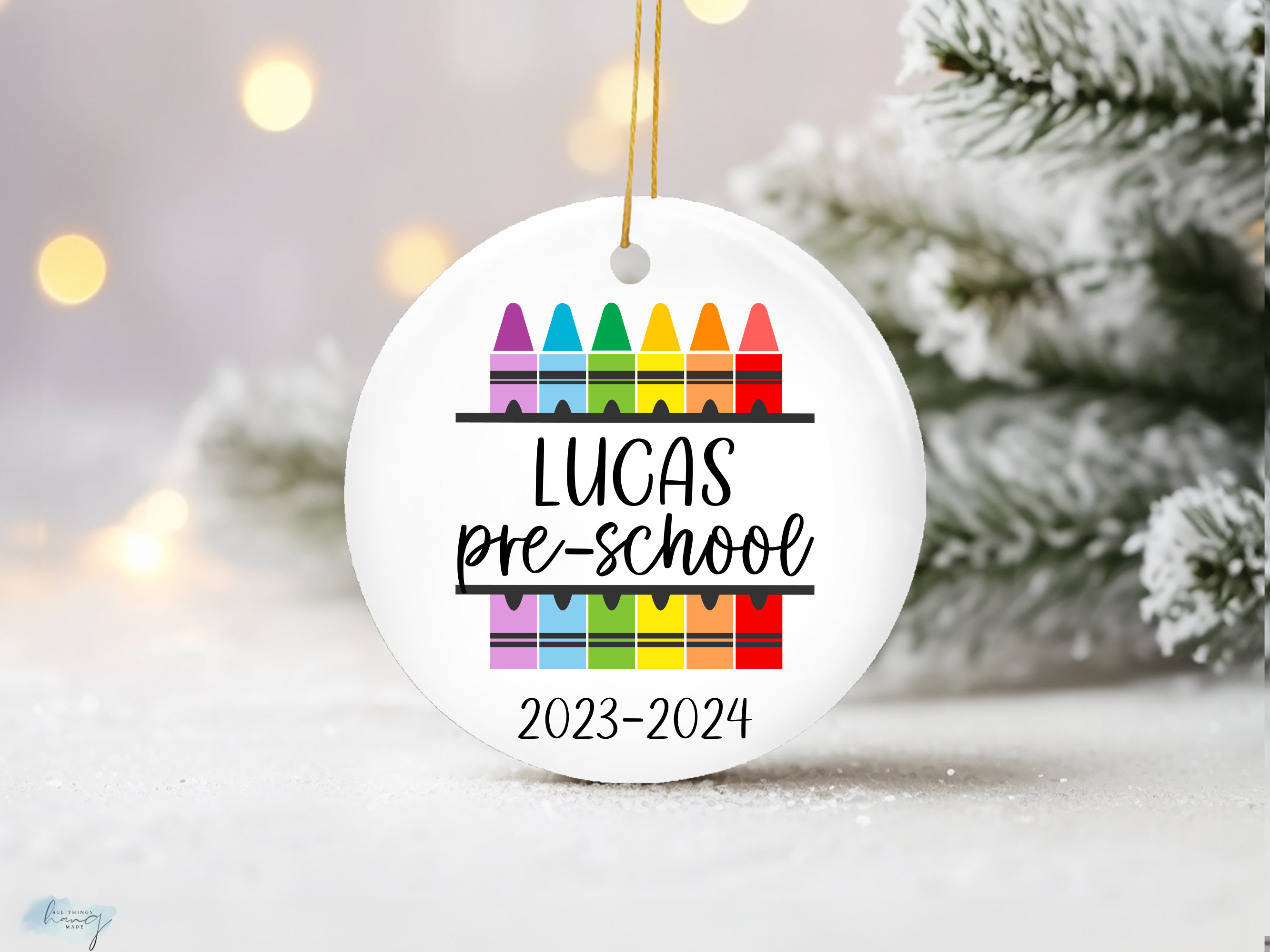 Personalized Pre-school Photo Ornament Gift for Kids- Custom Preschool ...