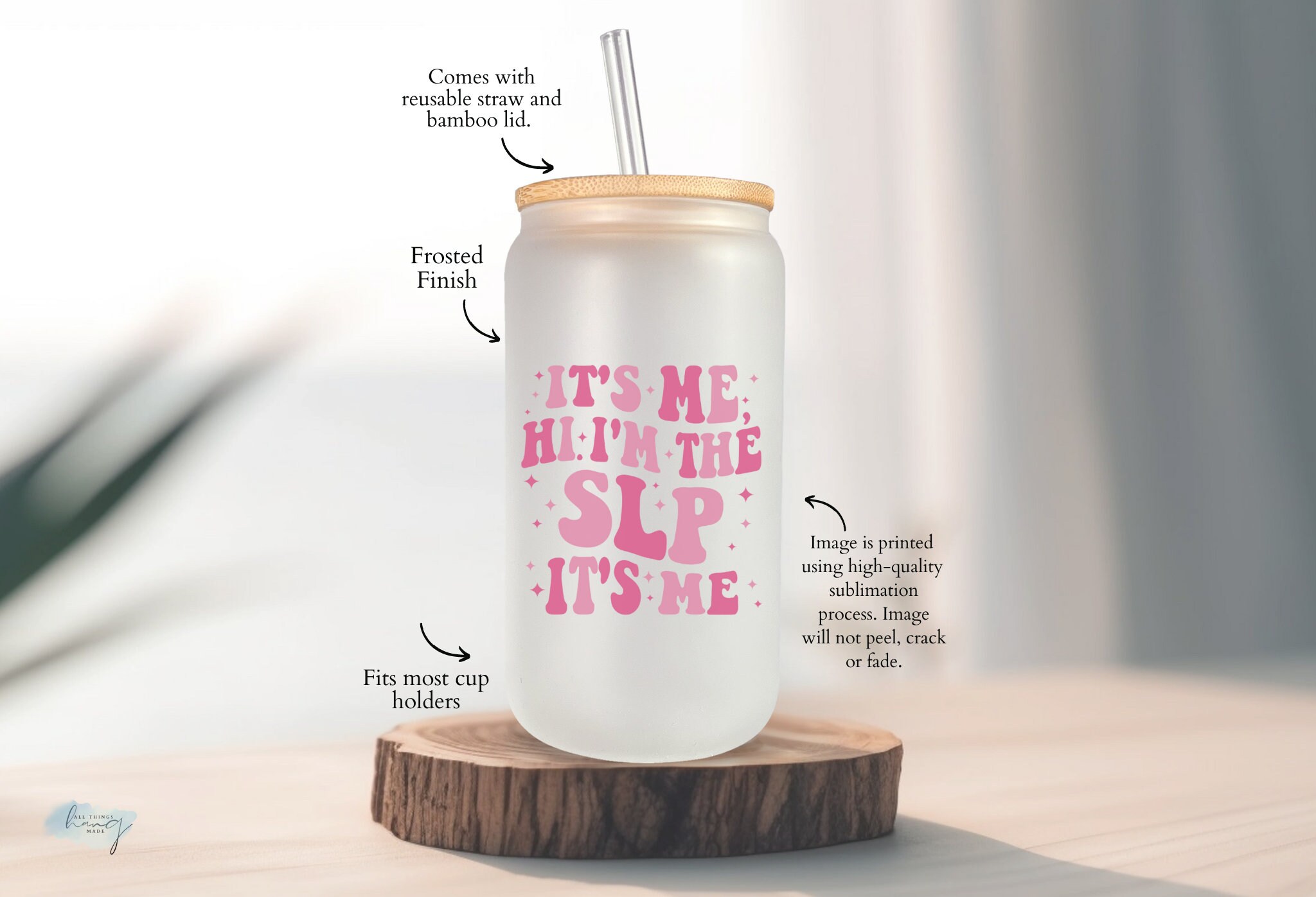SLP Cup Gift for Speech Therapist It's Me I'm the SLP Glass Cup Gift ...