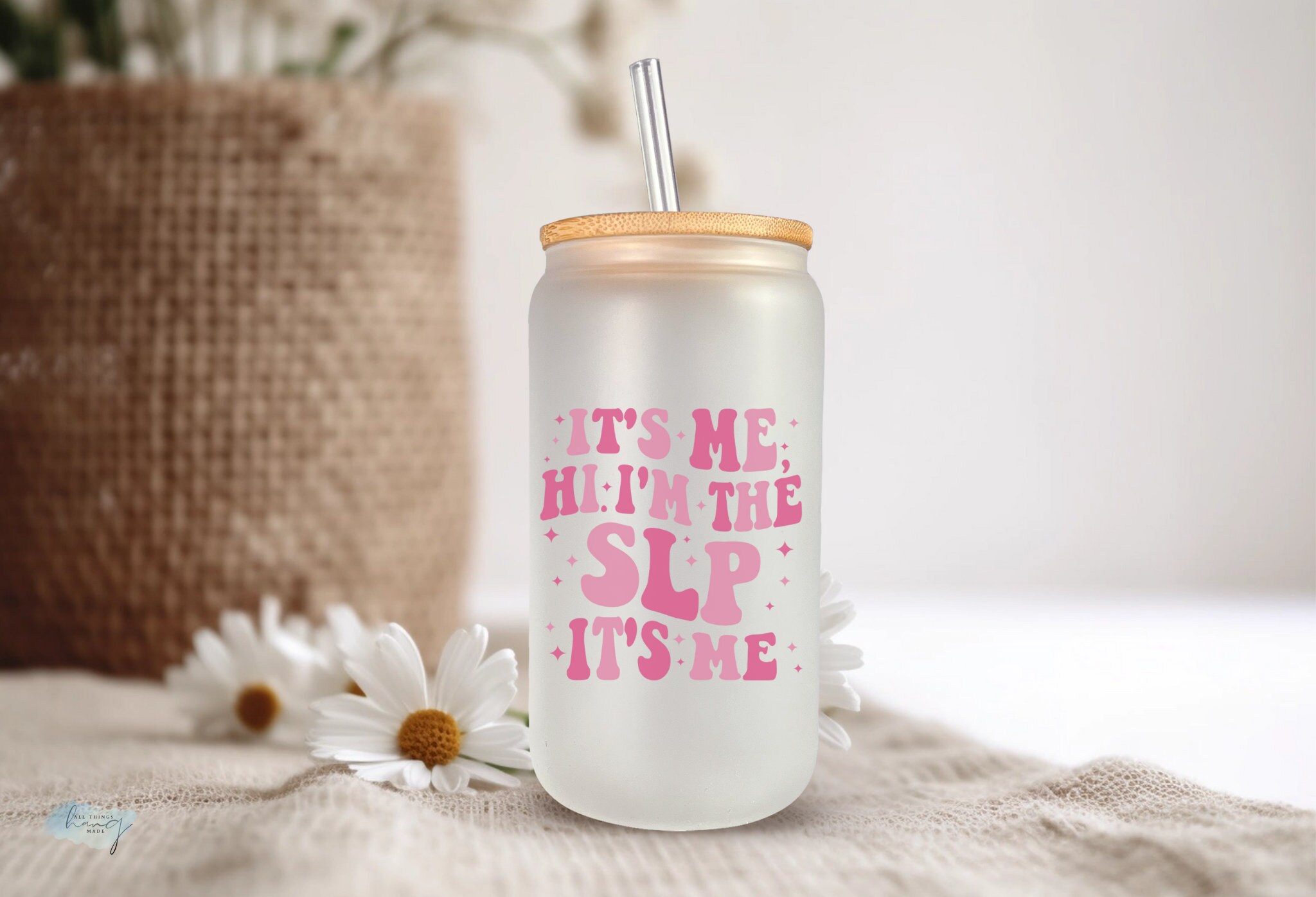 SLP Cup Gift for Speech Therapist It's Me I'm the SLP Glass Cup Gift ...