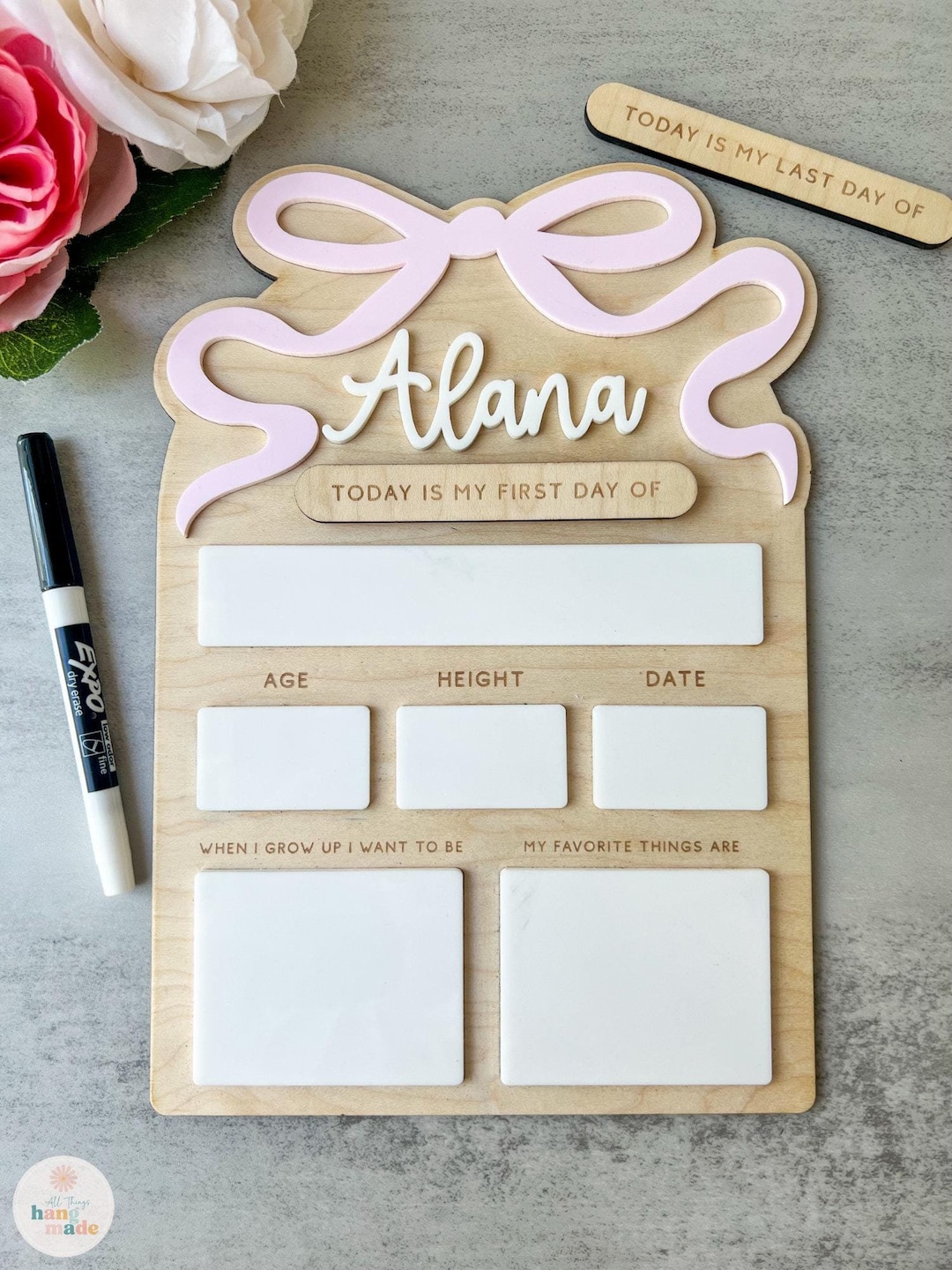 Personalized Interchangeable First Day of School Sign for Kids ...