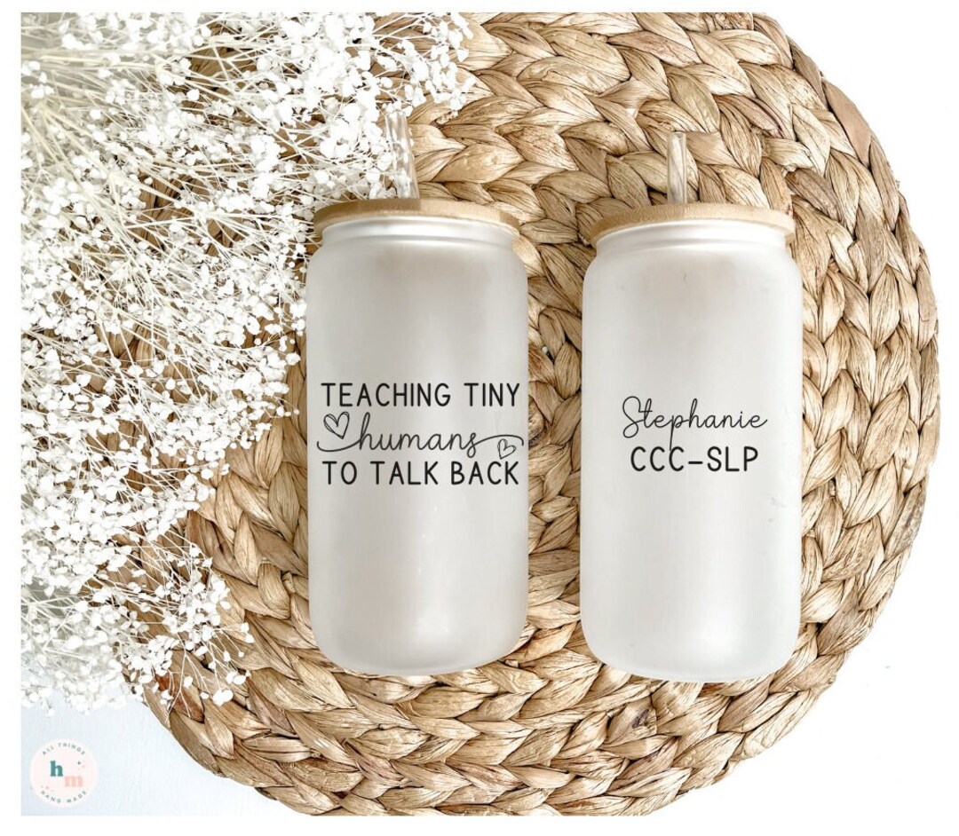 Personalized SLP Glass Cup Gift for Pediatric SLP- Custom Speech ...