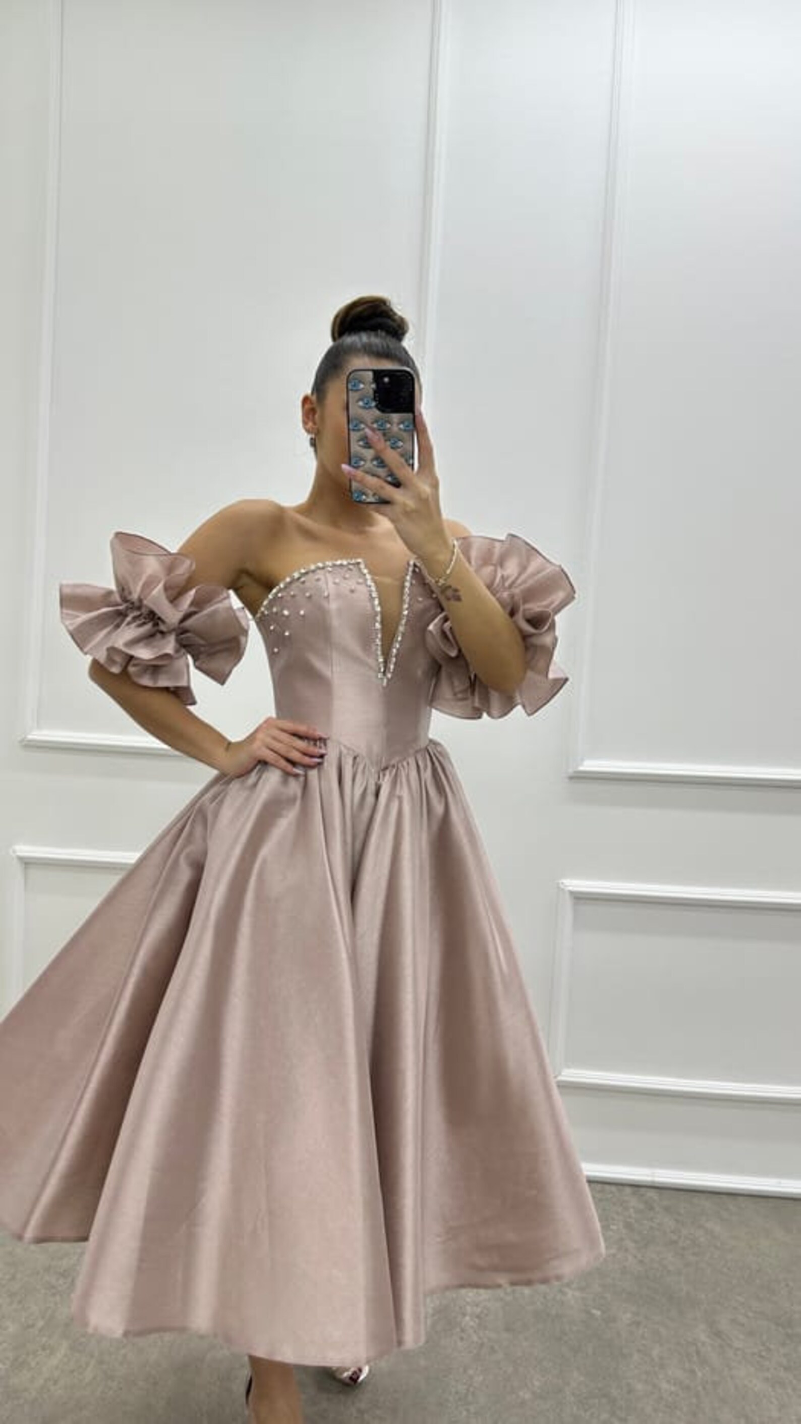 Strapless Chest Jeweled Sleeve Detail Design Dress,21620 - Etsy