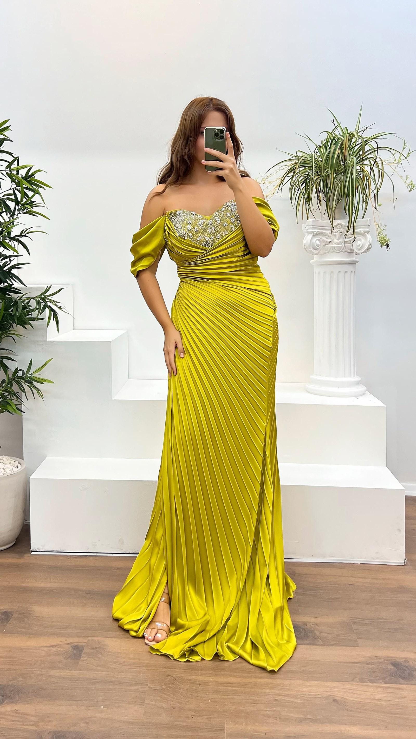 Chest Detail Draped Plus Size Evening Dress, - Etsy