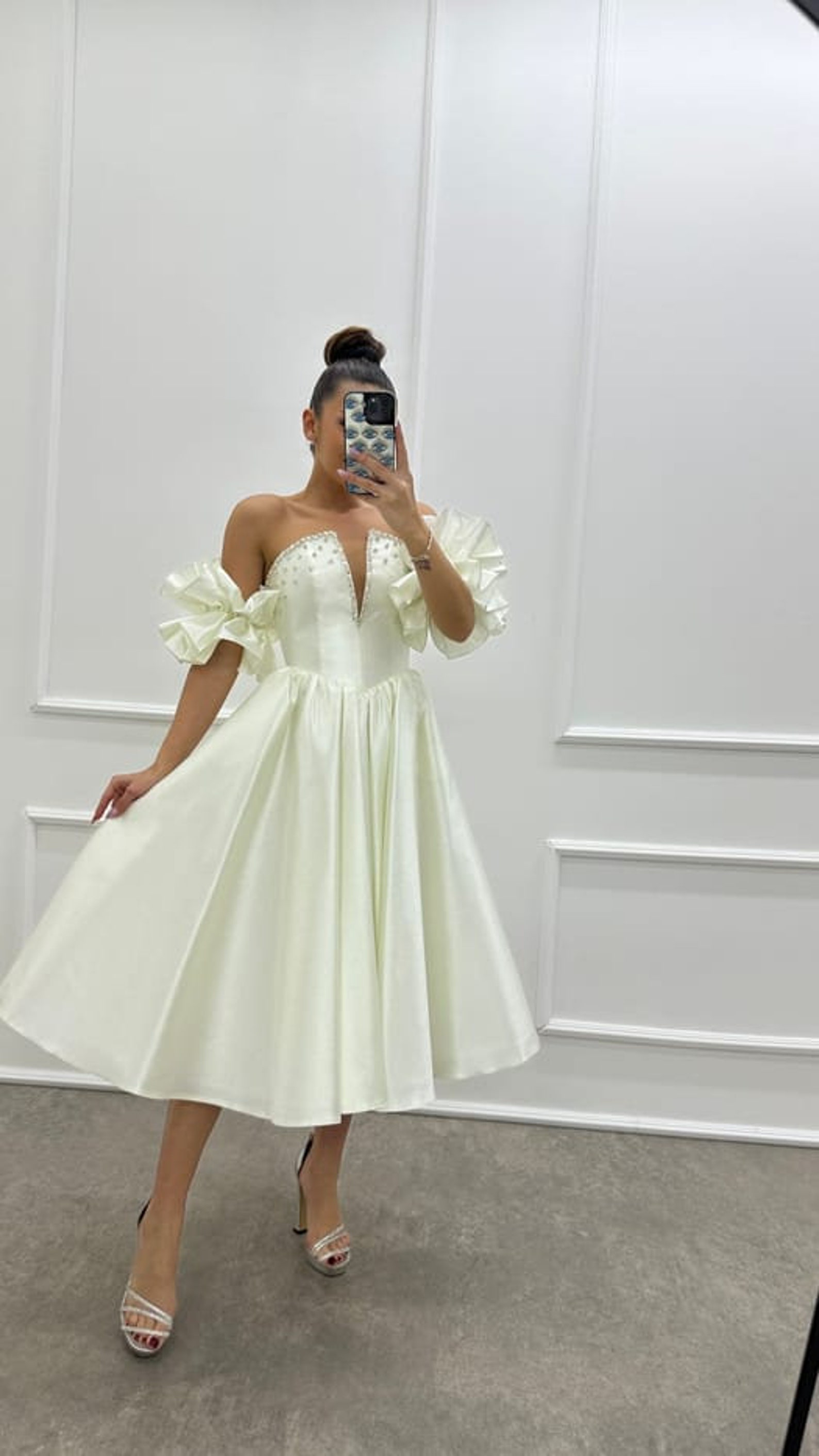 Strapless Chest Jeweled Sleeve Detail Design Dress,21620 - Etsy
