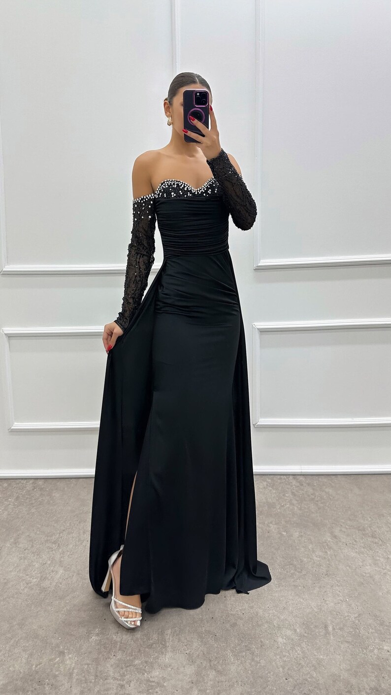 Strapless Chest Pleated Jewel Design Dress,28804 - Etsy