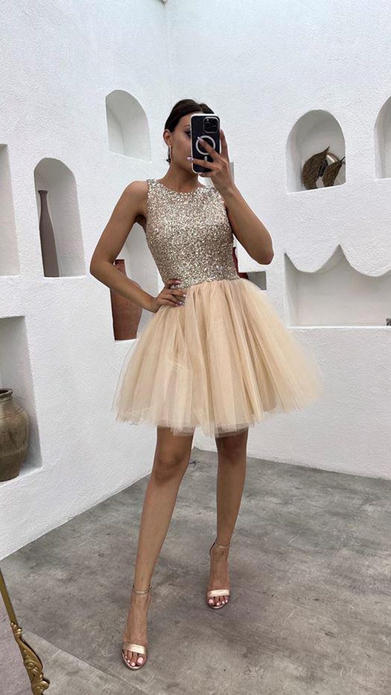 Bust Sequined Design Tulle Evening Dress,14140 - Etsy