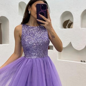 Bust Sequined Design Tulle Evening Dress,14140 - Etsy