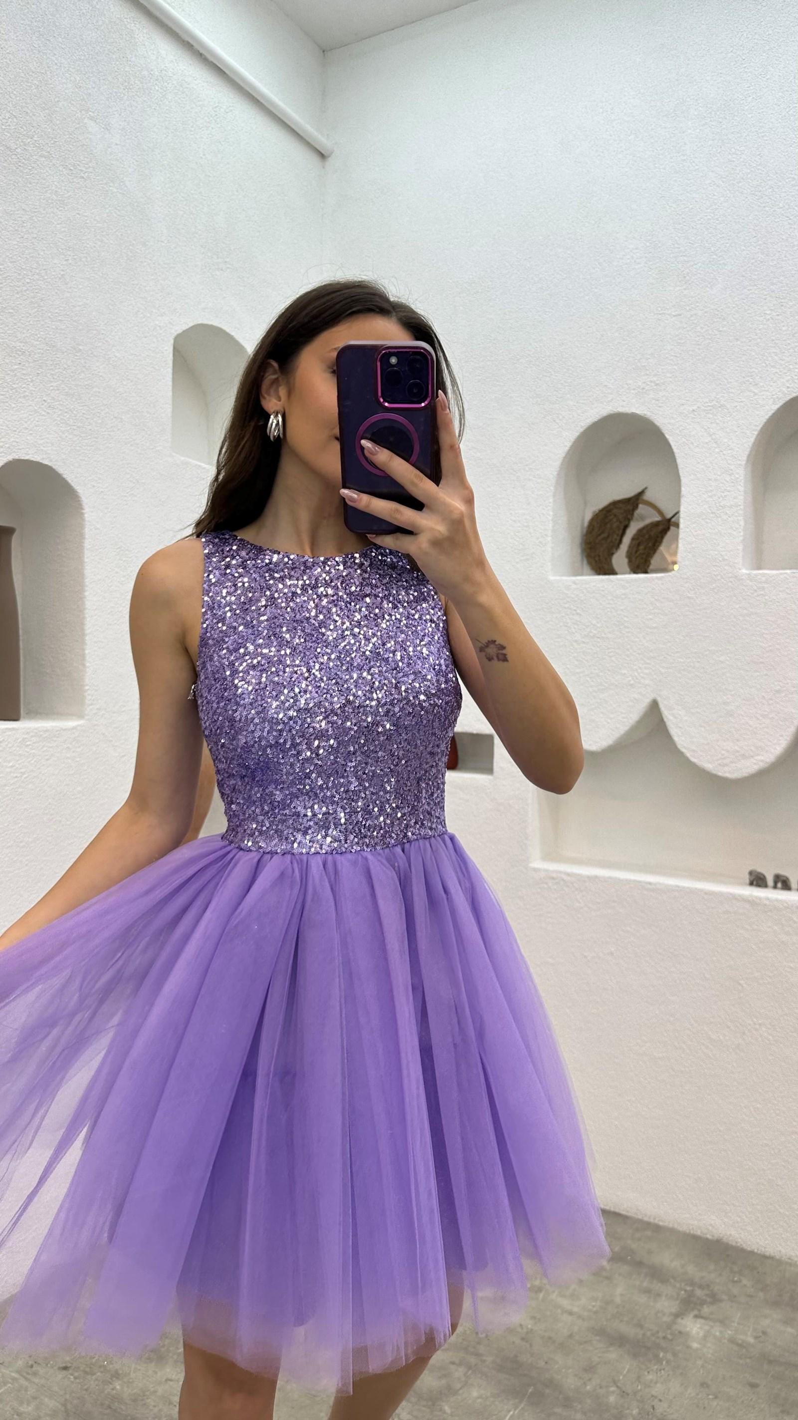 Bust Sequined Design Tulle Evening Dress,14140 - Etsy
