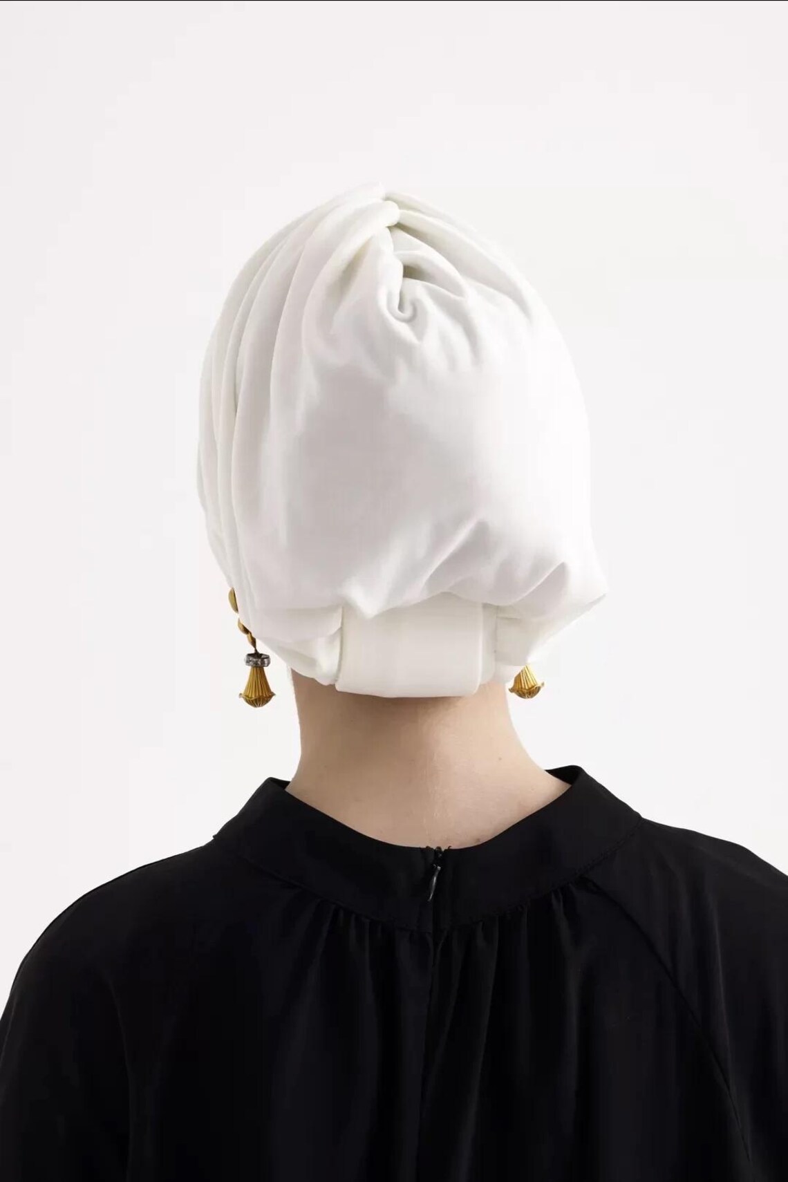 White Twisted Turban Bonnet for Women With Soft Cotton Lining and ...
