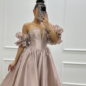 Strapless Chest Jeweled Sleeve Detail Design Dress,21620 - Etsy